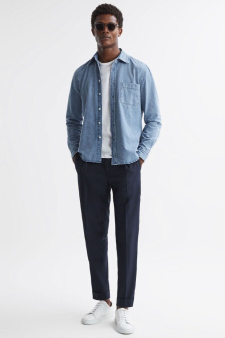 Men's Navy Pants Outfits: How To Wear Blue Pants In 2025